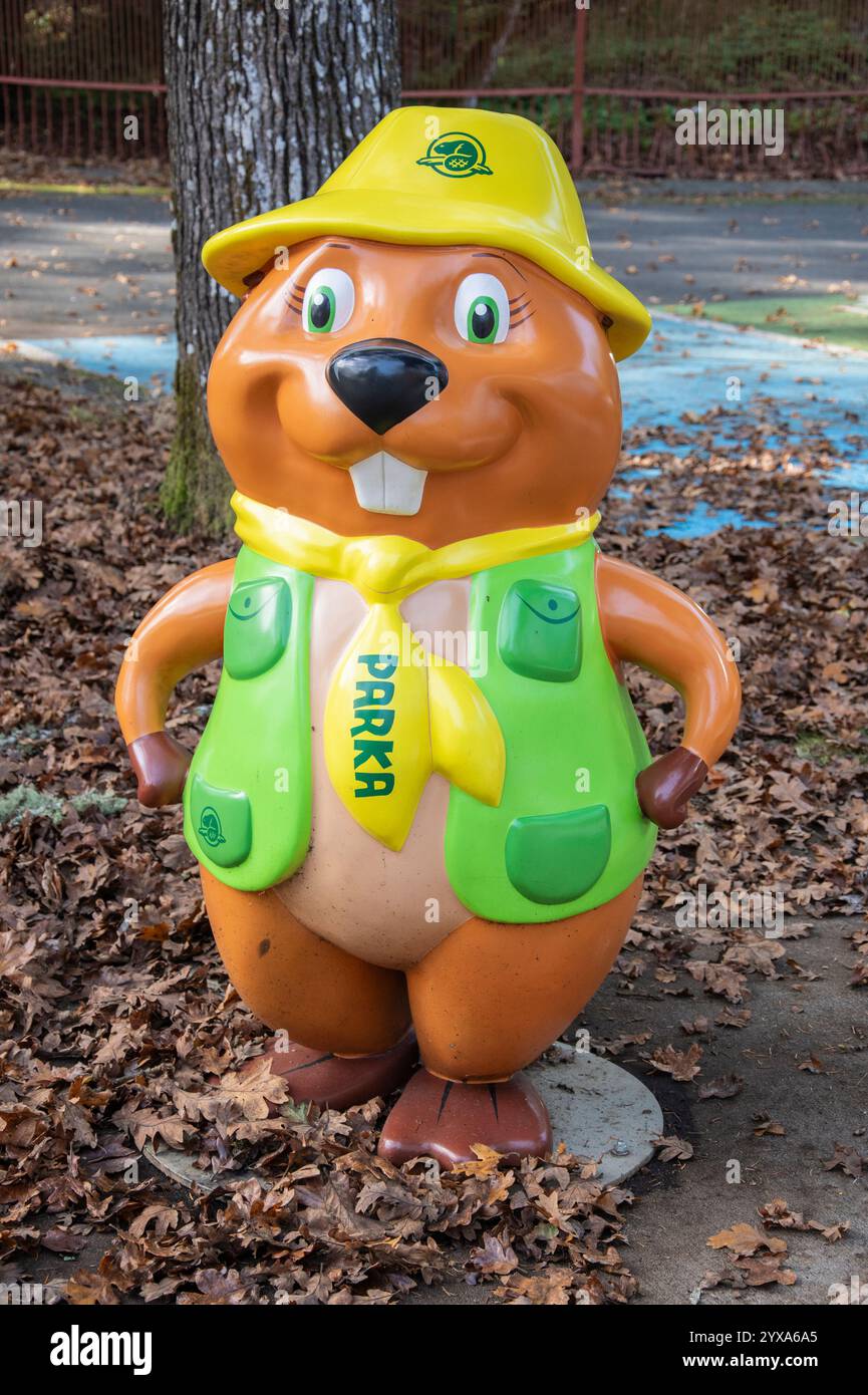 Parka beaver park ranger mascot at Fort Rodd Hill & Fisgard Lighthouse ...