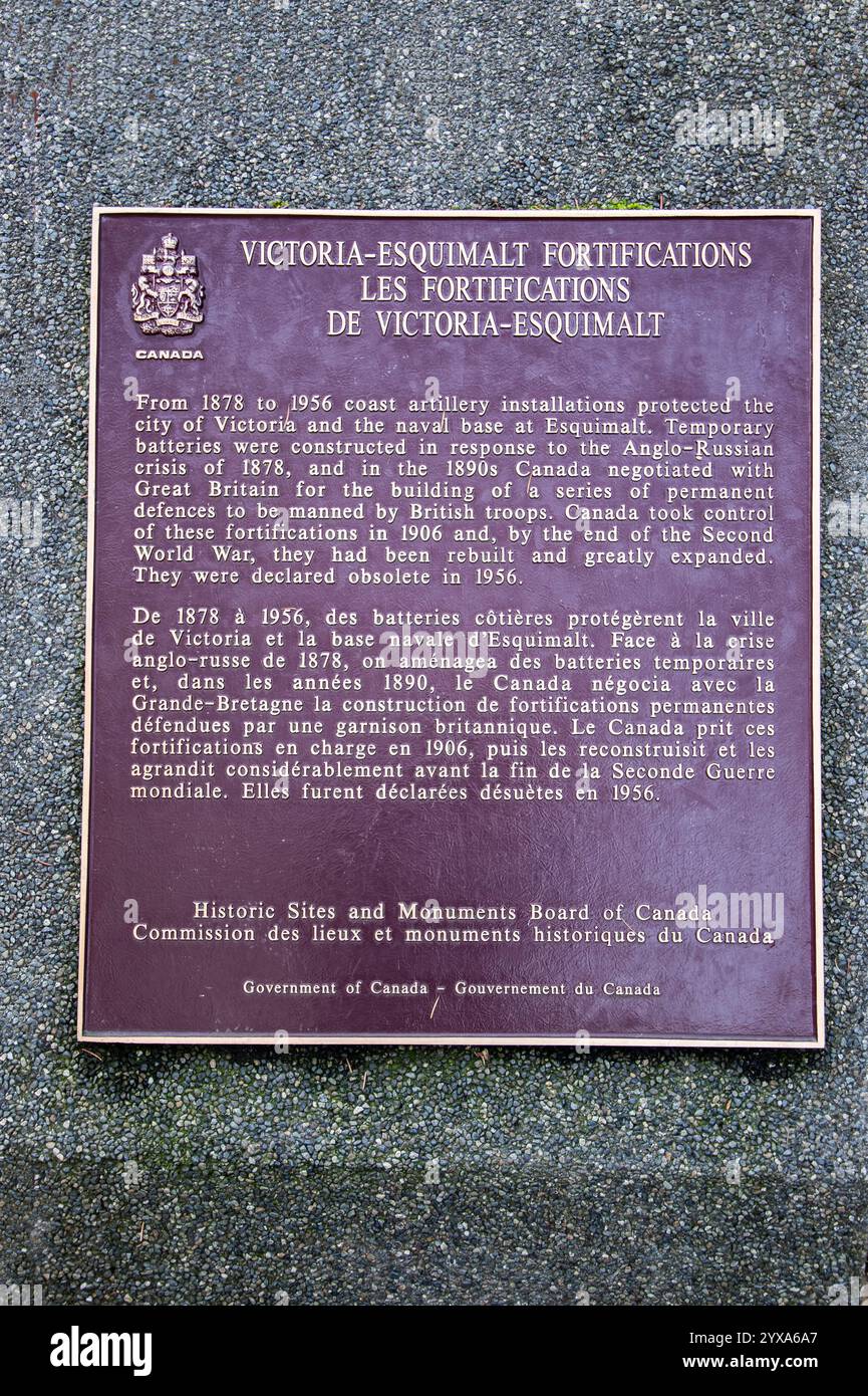 Victoria-Esquimalt Fortifications plaque at Fort Rodd Hill & Fisgard ...