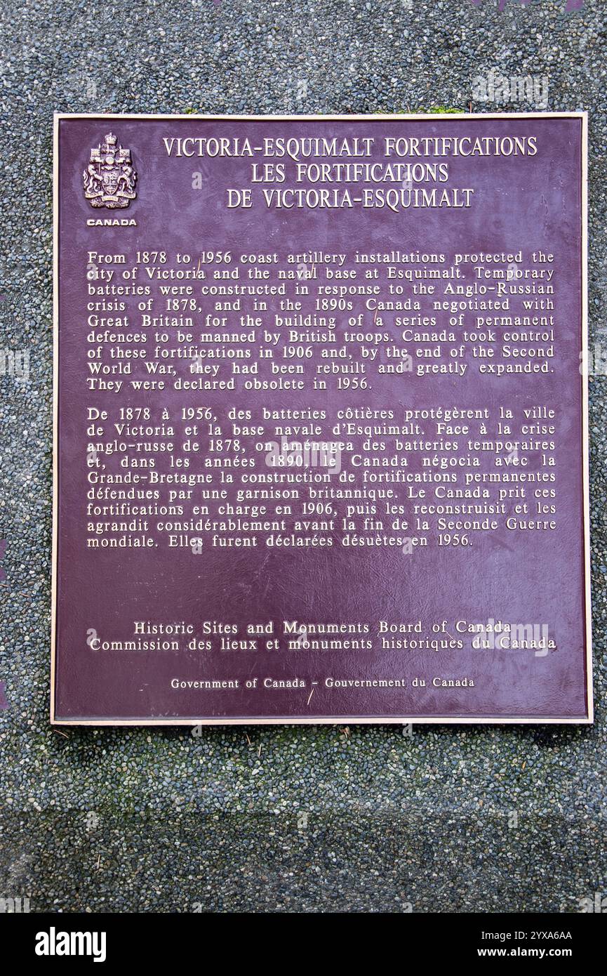 Victoria-Esquimalt Fortifications plaque at Fort Rodd Hill & Fisgard ...