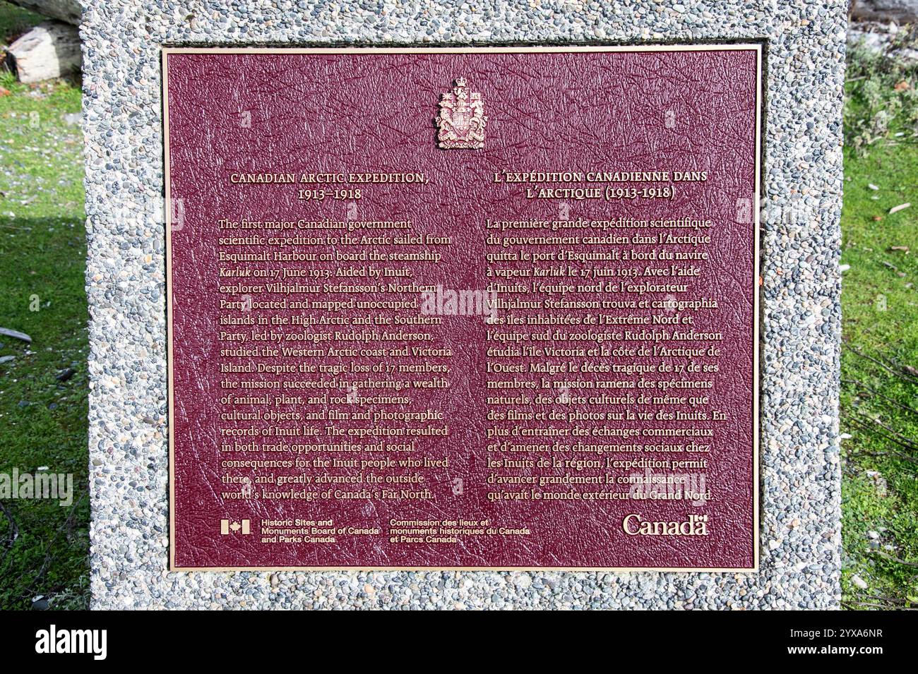 Canadian Arctic Expedition plaque at Fort Rodd Hill & Fisgard ...
