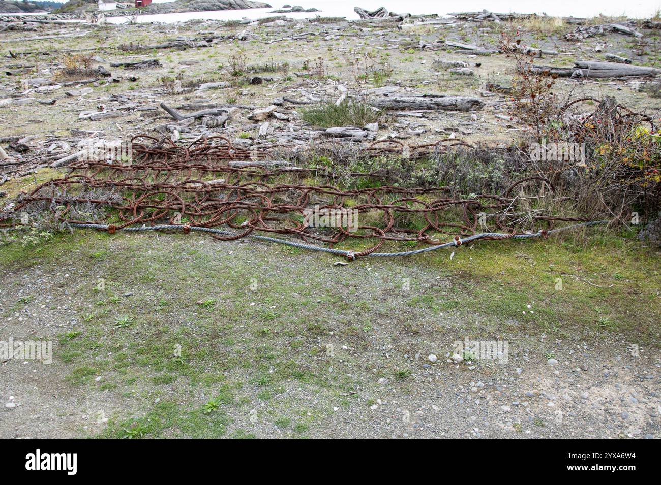Steel mesh trap detecting incoming submarines at Fort Rodd Hill ...