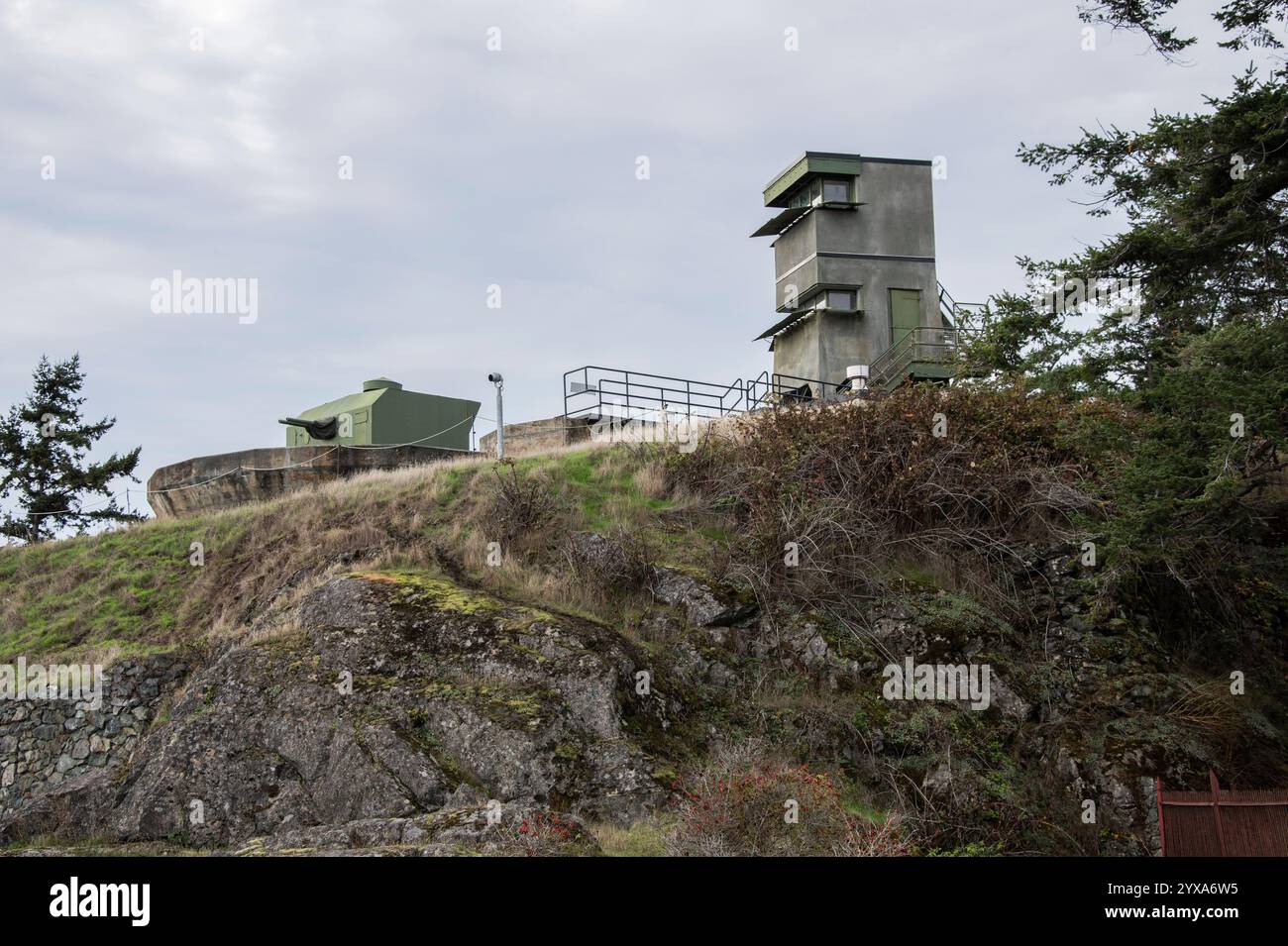Belmont Battery fire tower at Fort Rodd Hill & Fisgard Lighthouse ...