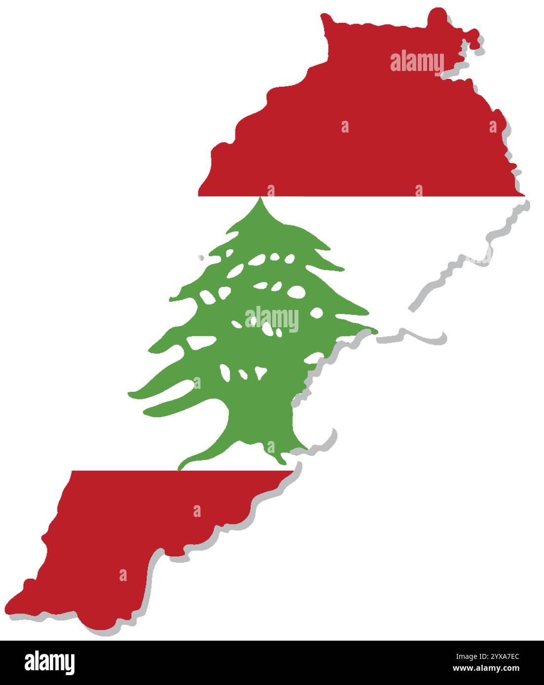 Lebanon map with national flag overlay design Stock Vector Image & Art ...