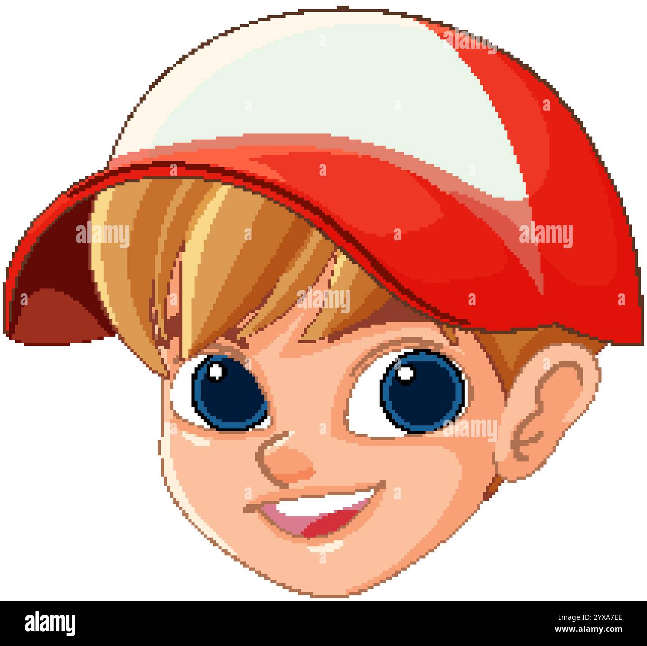 Happy boy wearing a red cap Stock Vector Image & Art - Alamy