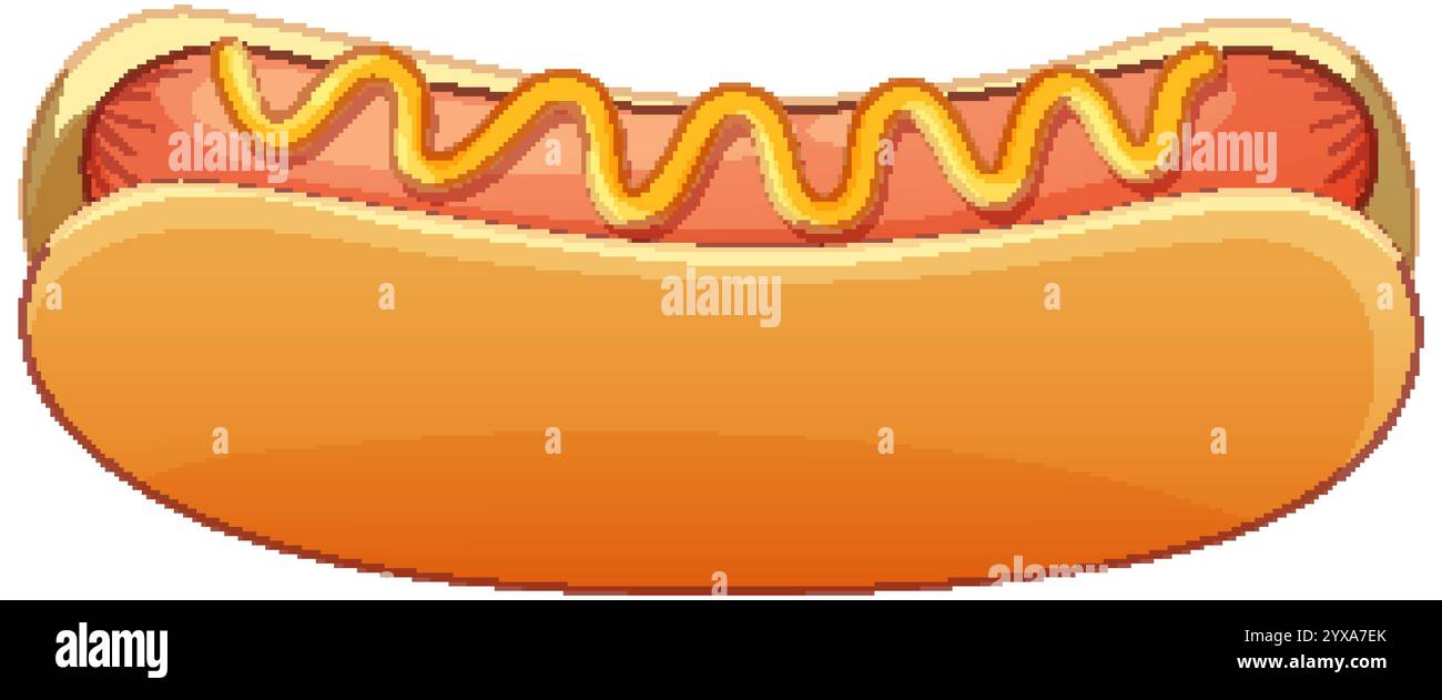 Illustration of a hot dog with mustard topping Stock Vector Image & Art ...