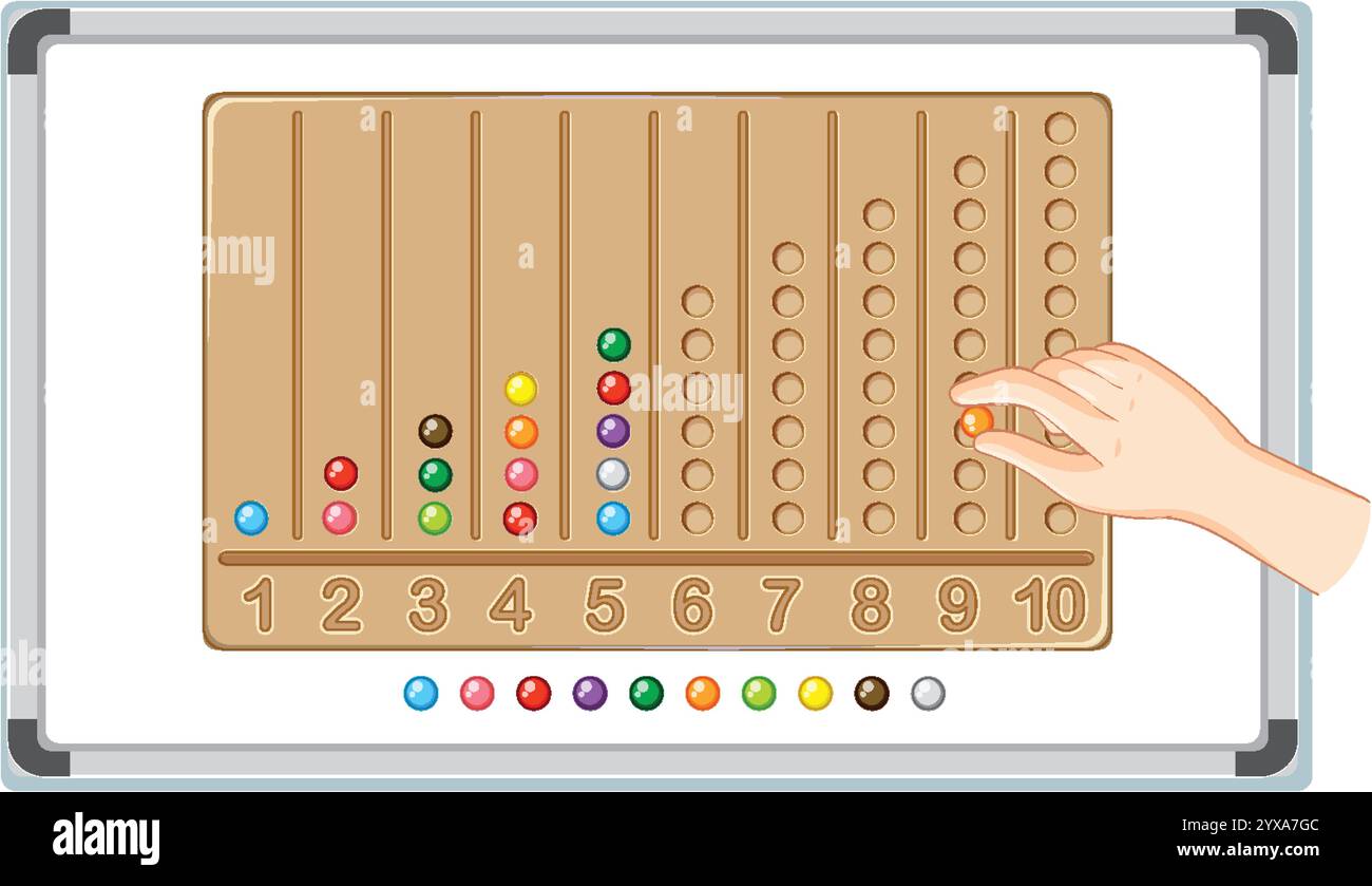 Colorful beads on a counting board for learning Stock Vector Image ...