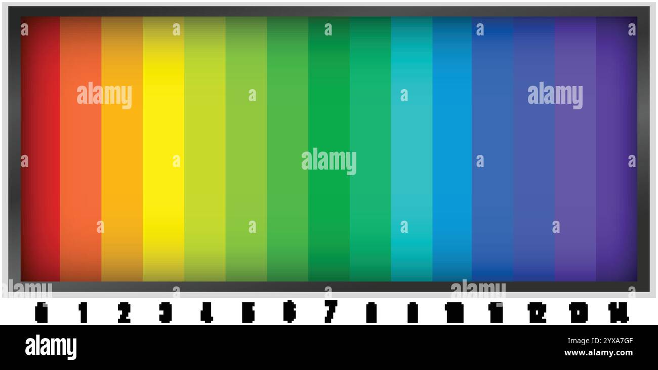 Vibrant color spectrum with numerical labels Stock Vector Image & Art ...