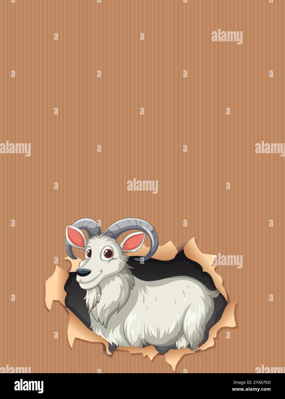 A goat peeks through a torn paper hole Stock Vector Image & Art - Alamy