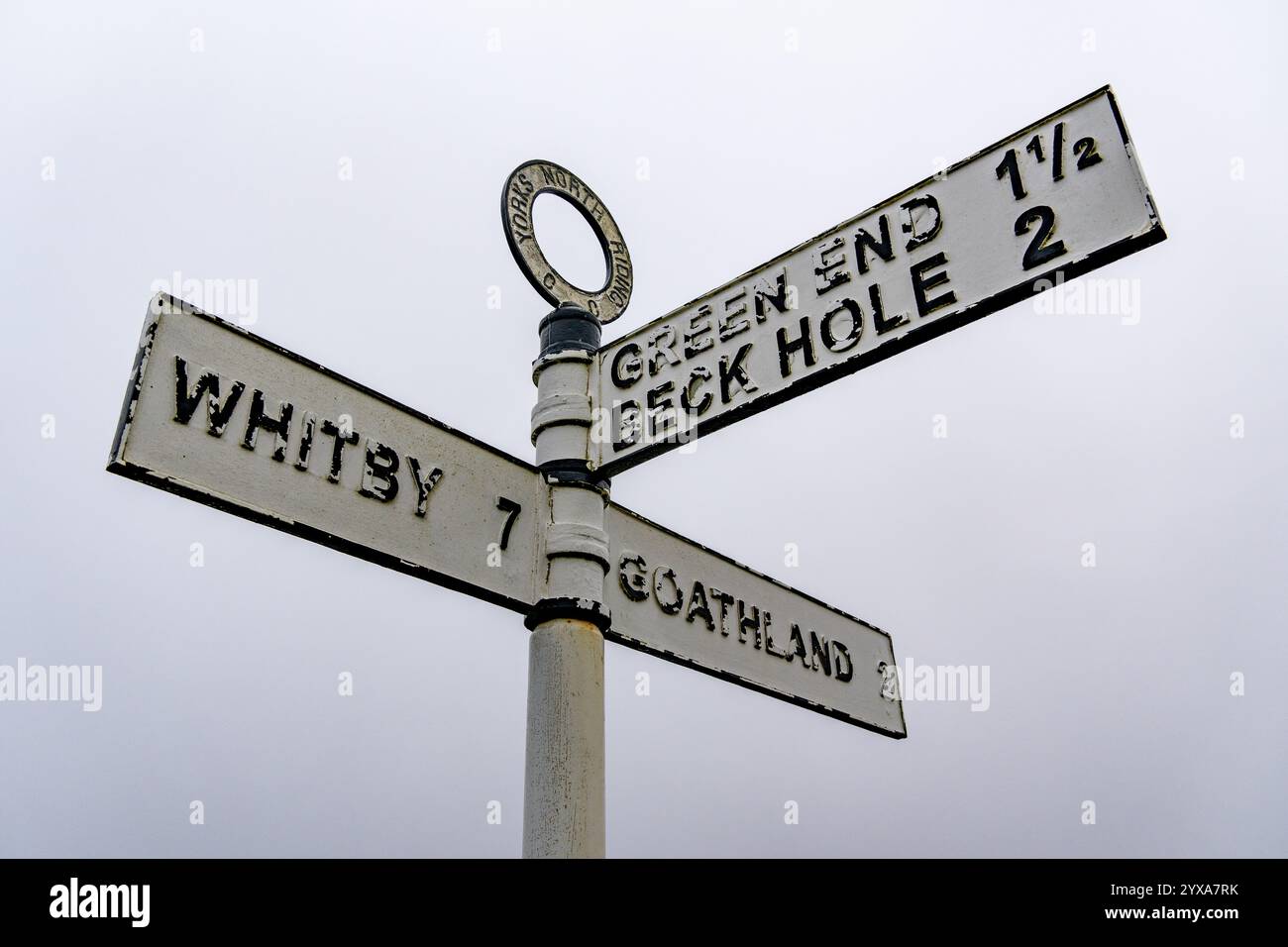 Goathland road signs Stock Photo - Alamy