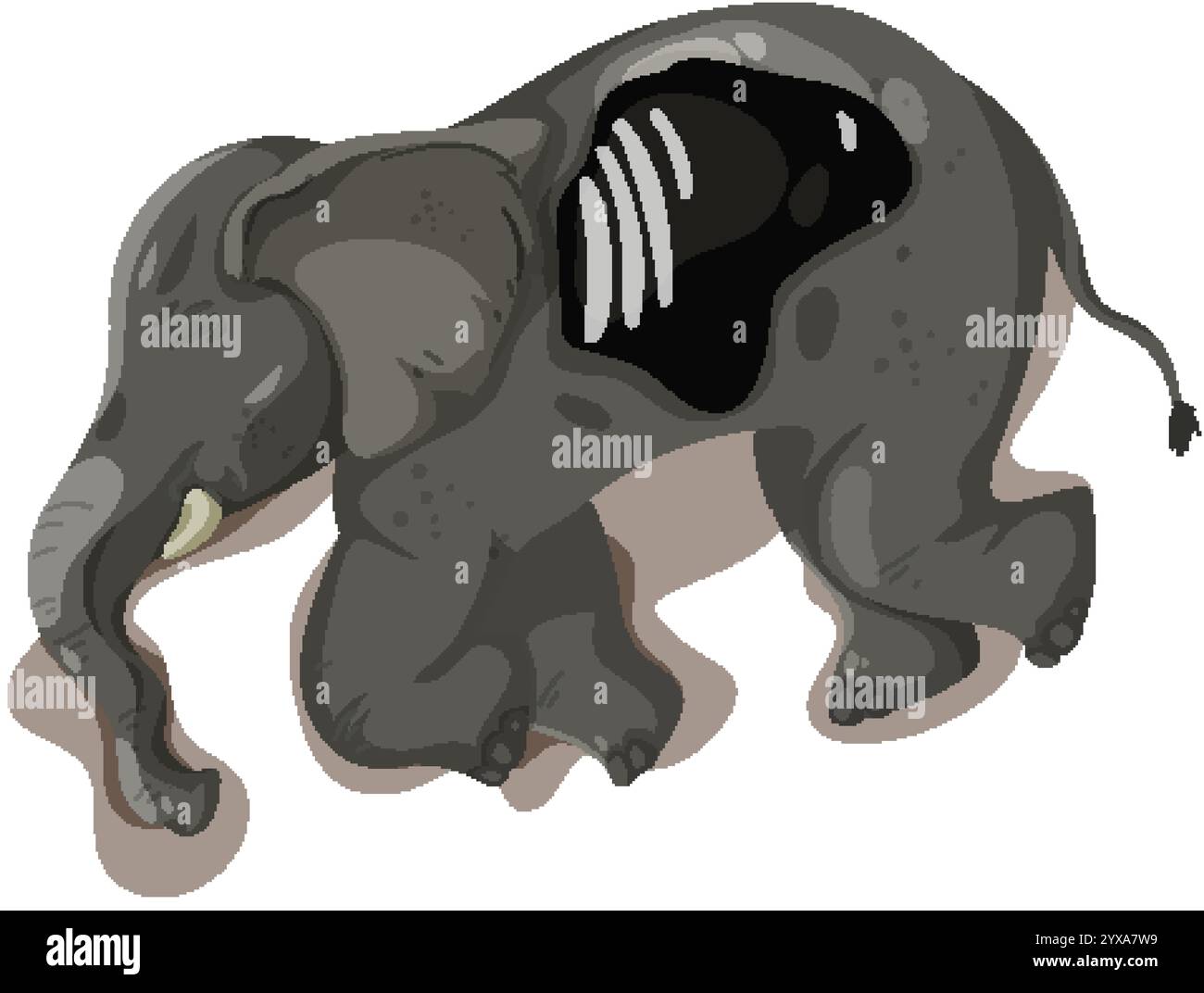 Illustration of an elephant from a top view Stock Vector Image & Art ...