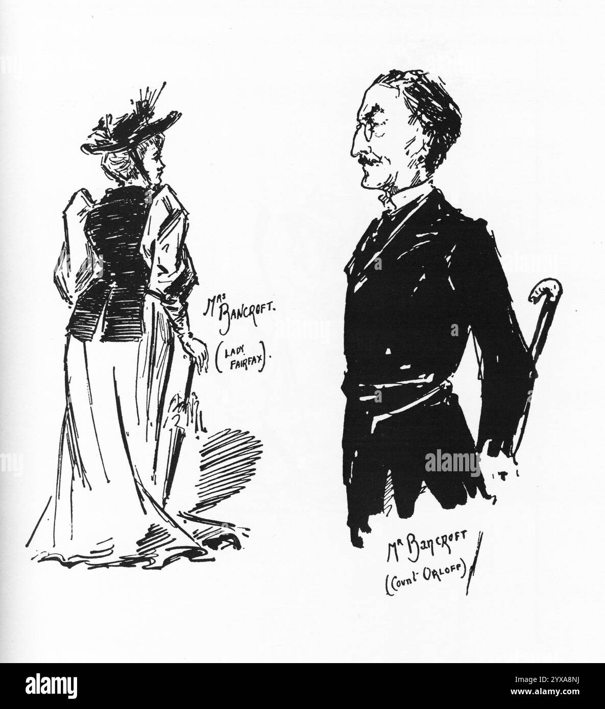 Mr. Mrs. Bancroft, sketch by Aubrey Beardsley, published in 1911 Stock ...
