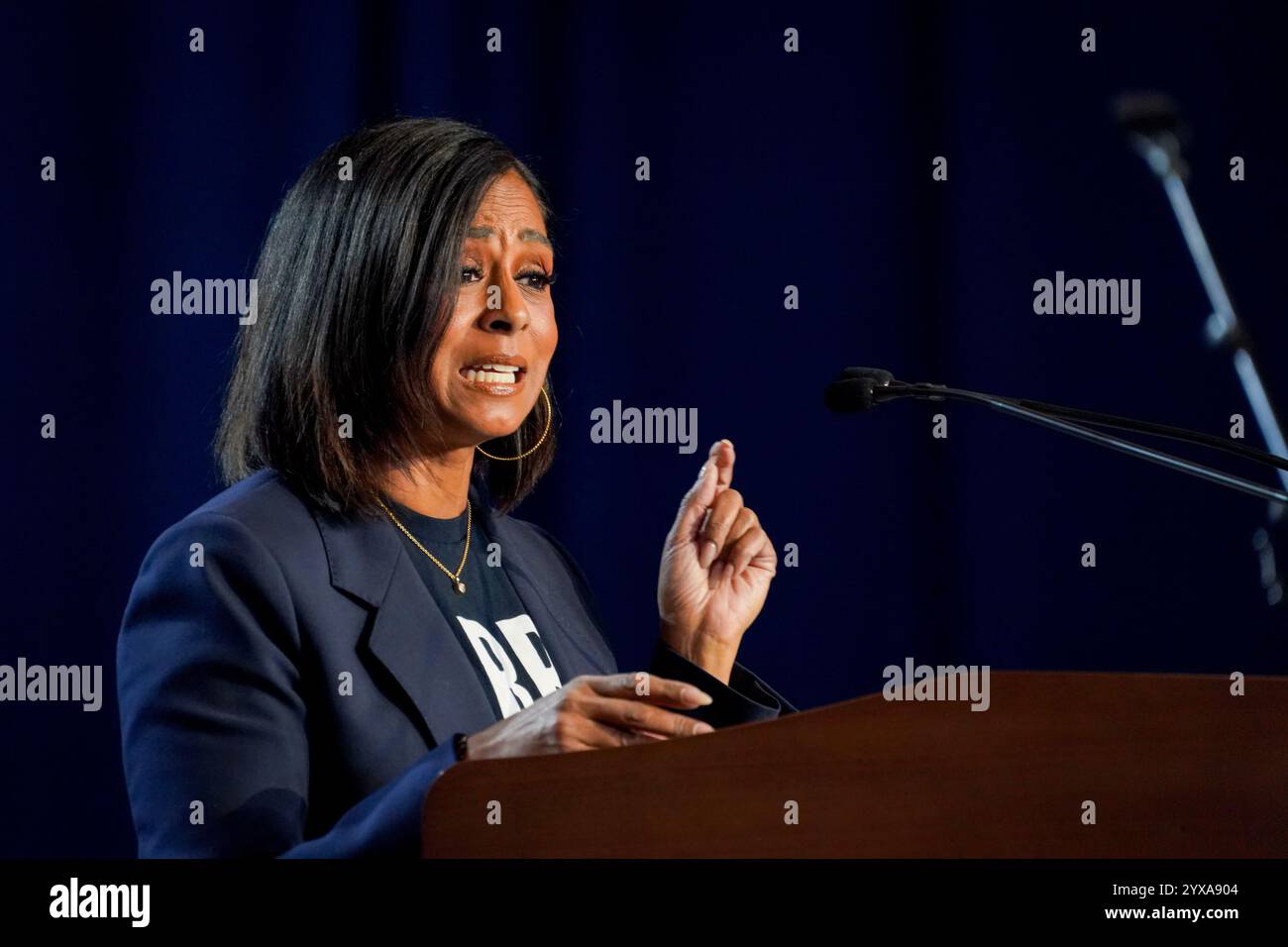 Maya Harris speaks at the Renaissance Atlanta Waverly Hotel on November ...