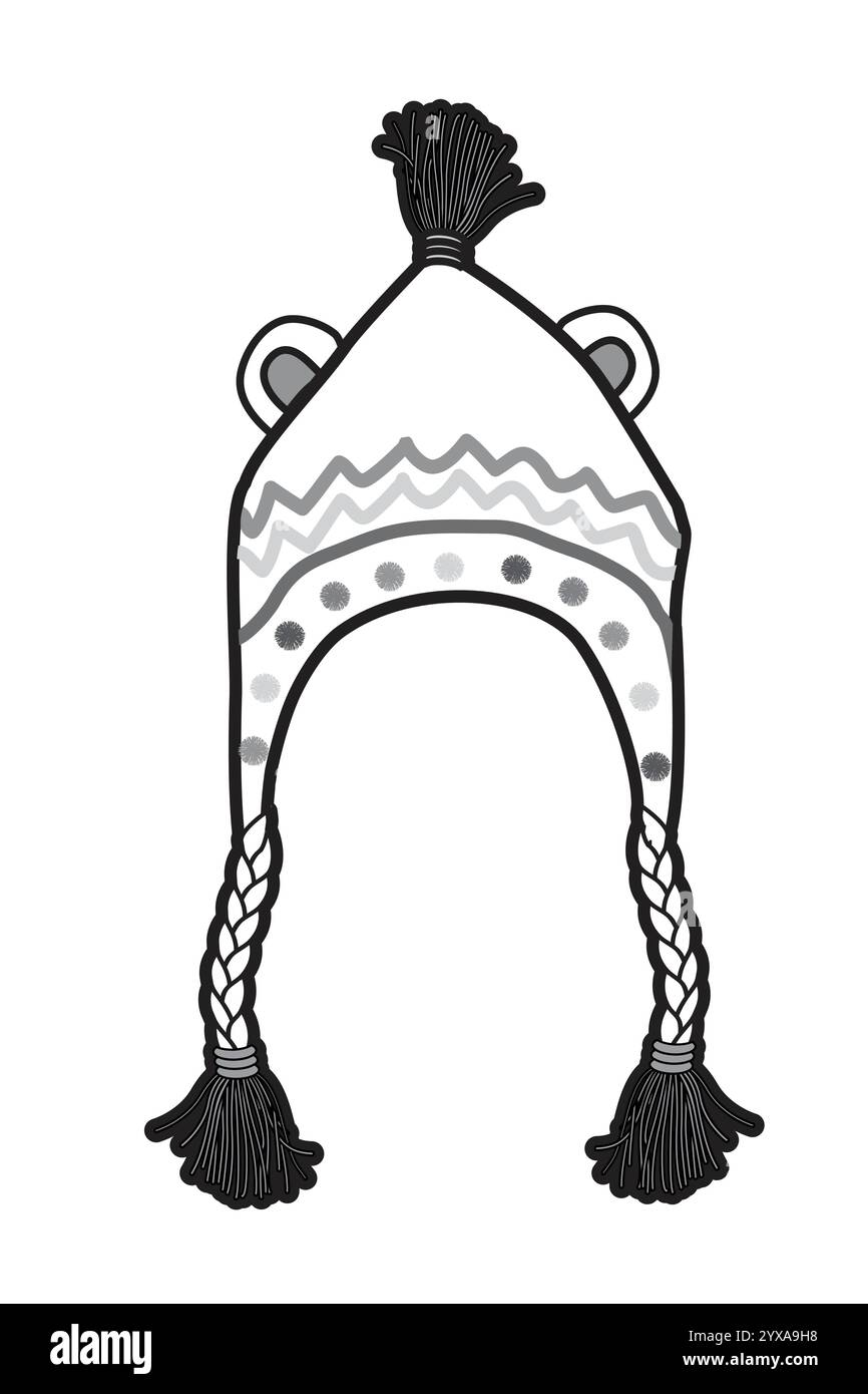Earflap beanie vector mockup template Stock Vector Image & Art - Alamy