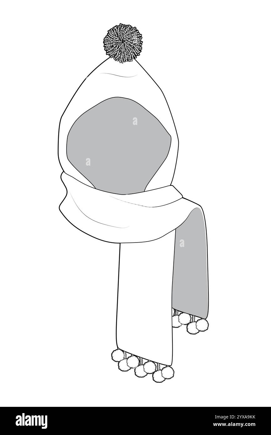 Hooded scarf design Stock Vector Images - Alamy