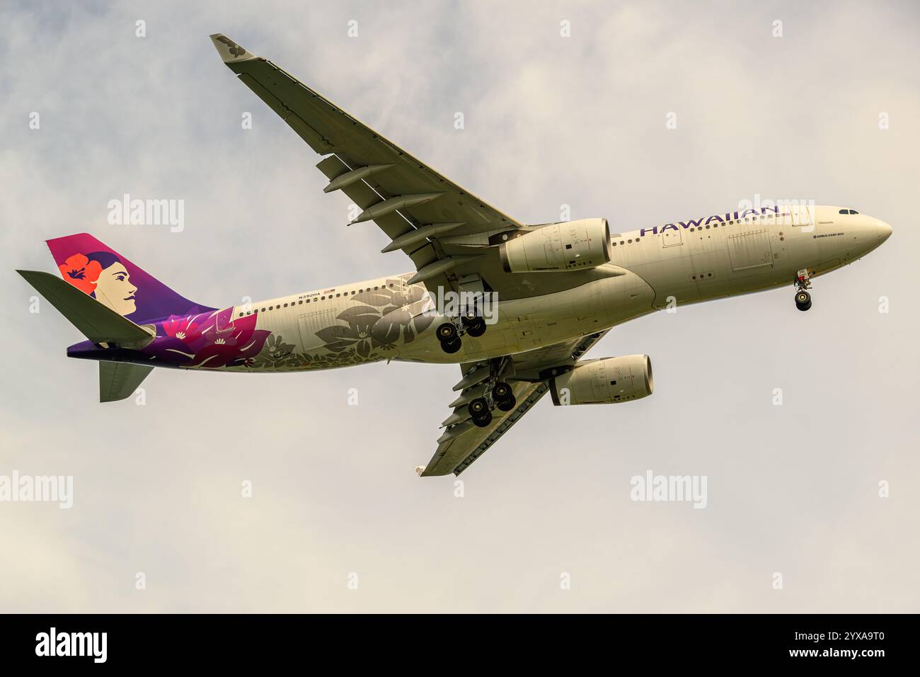 Hawaiian Airlines, Airbus A330-200, N392HA on Final Approach to ...