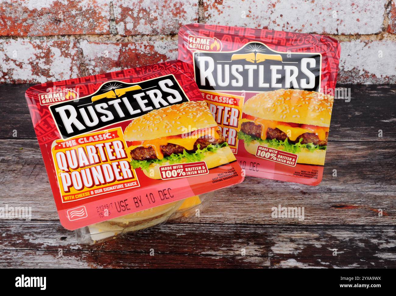 Rustlers classic flame grilled quarter pounder beef burger with cheese ...