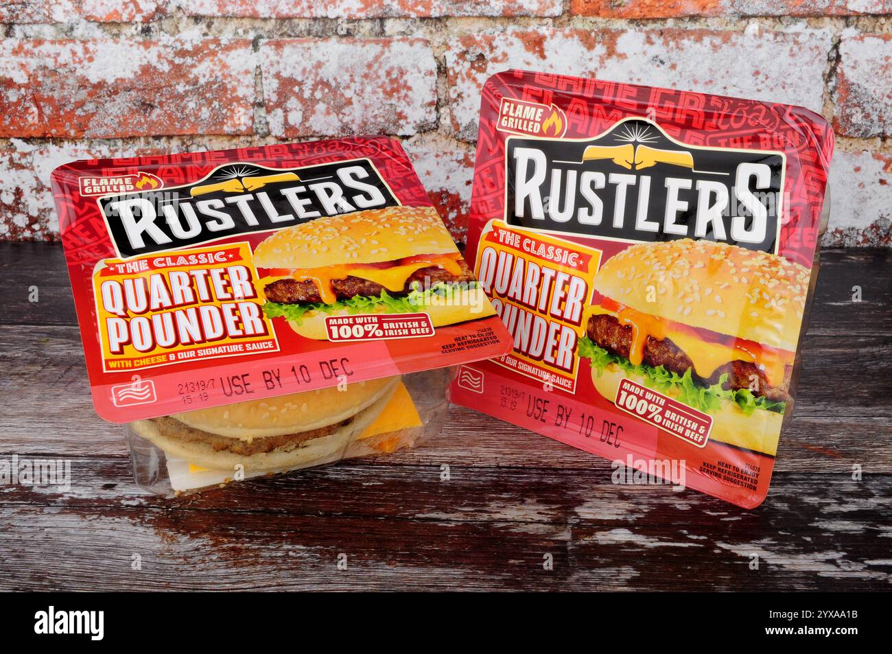Rustlers classic flame grilled quarter pounder beef burger with cheese ...