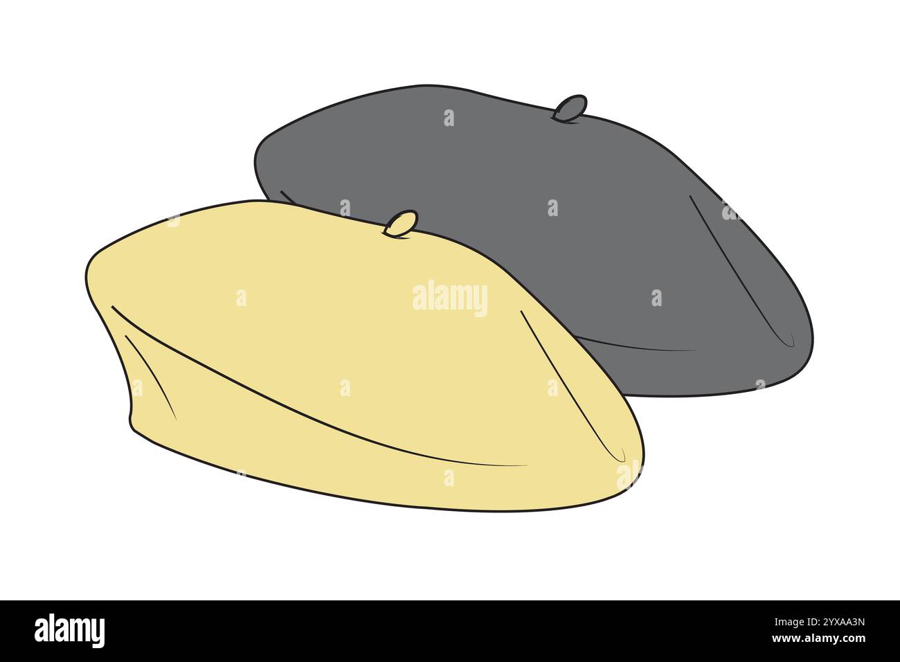 Caps flat sketch Stock Vector Images - Alamy