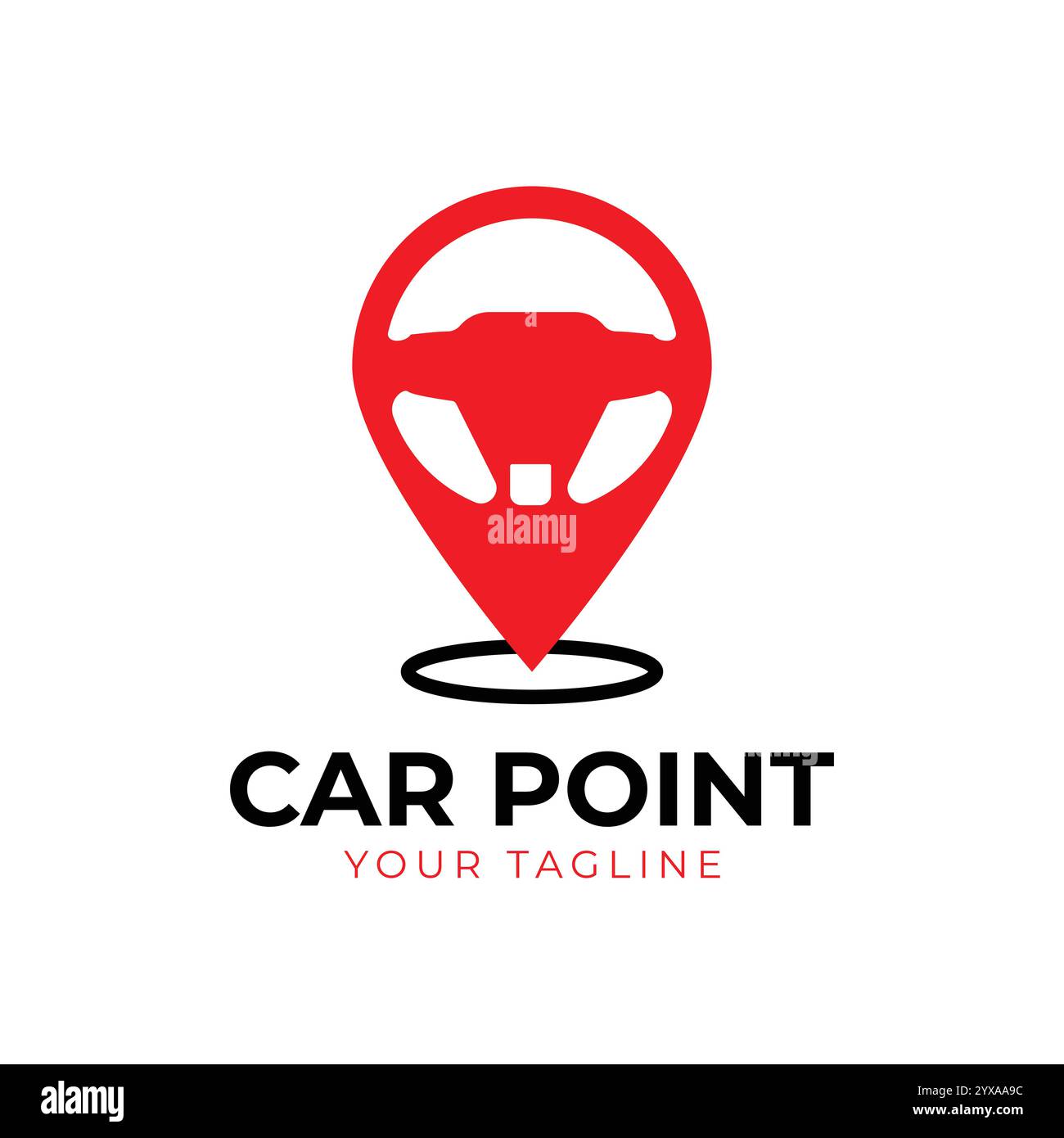 Vector car logo design. combination Steering wheel and map symbol or ...