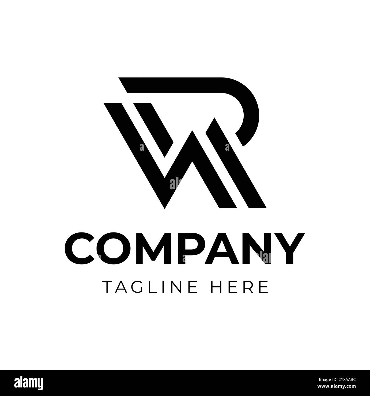 Monogram professional unique letter WR RW logo design template ...