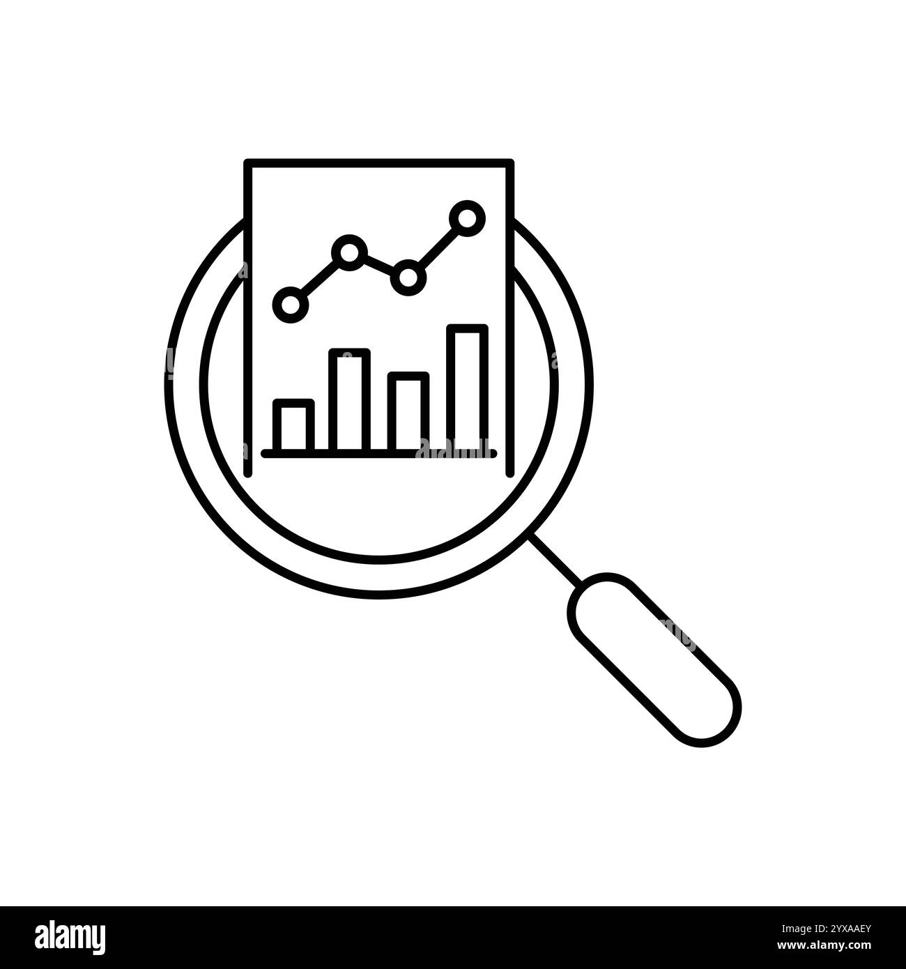 audit and data analysis icon like thin line assesment. linear trend graphic stroke design ...