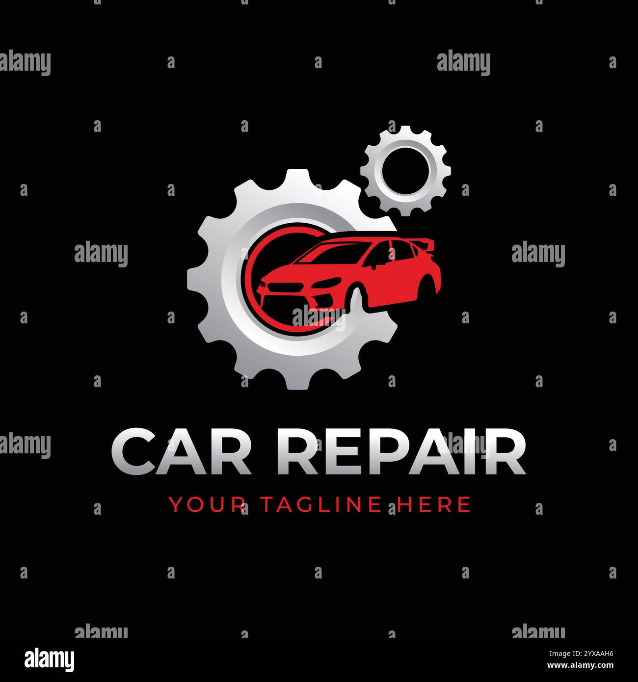 Car repair logo template. Car repairing vector design. Automobile and gear logotype Stock Vector ...