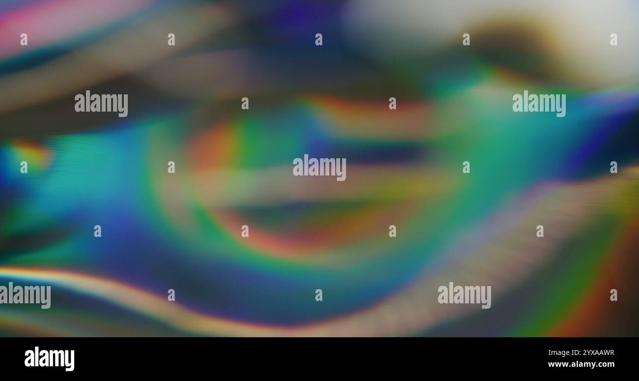 Blur ray rainbow. Crystal beam. Defocused leak green blue multicolor ...