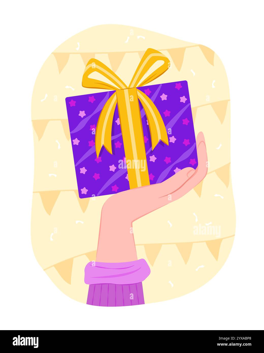Human Hands Holding a Gift Box for Special Festival Celebration Concept ...