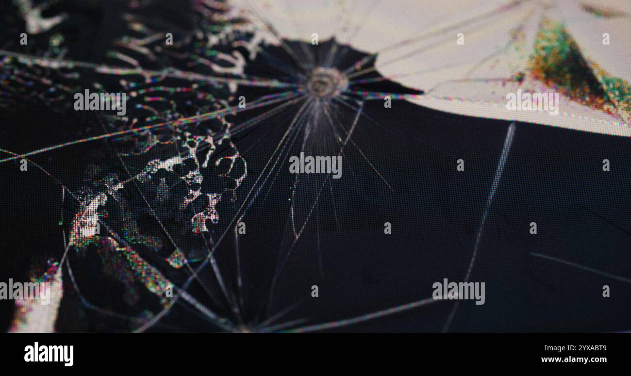 Display scratch. Damage error. Black liquid spreads through center hole ...