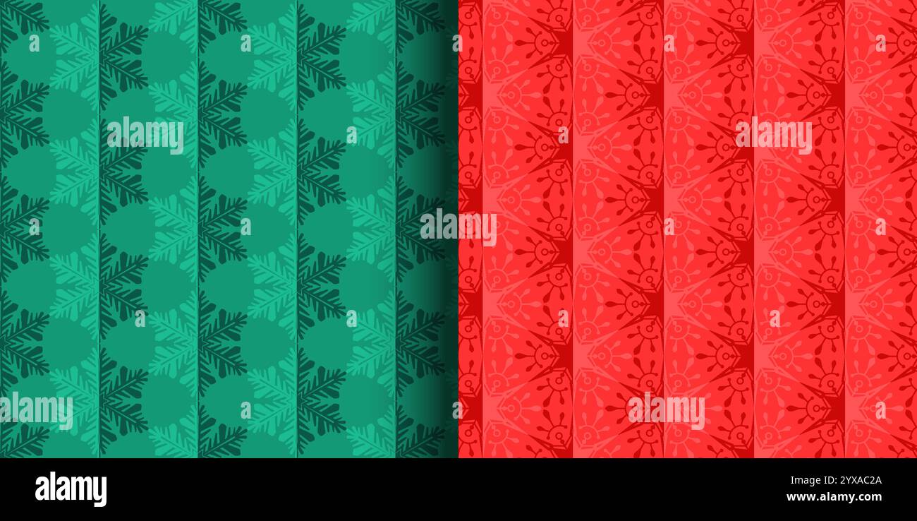 Christmas red green pattern set. Optical illusion Stock Vector Image ...