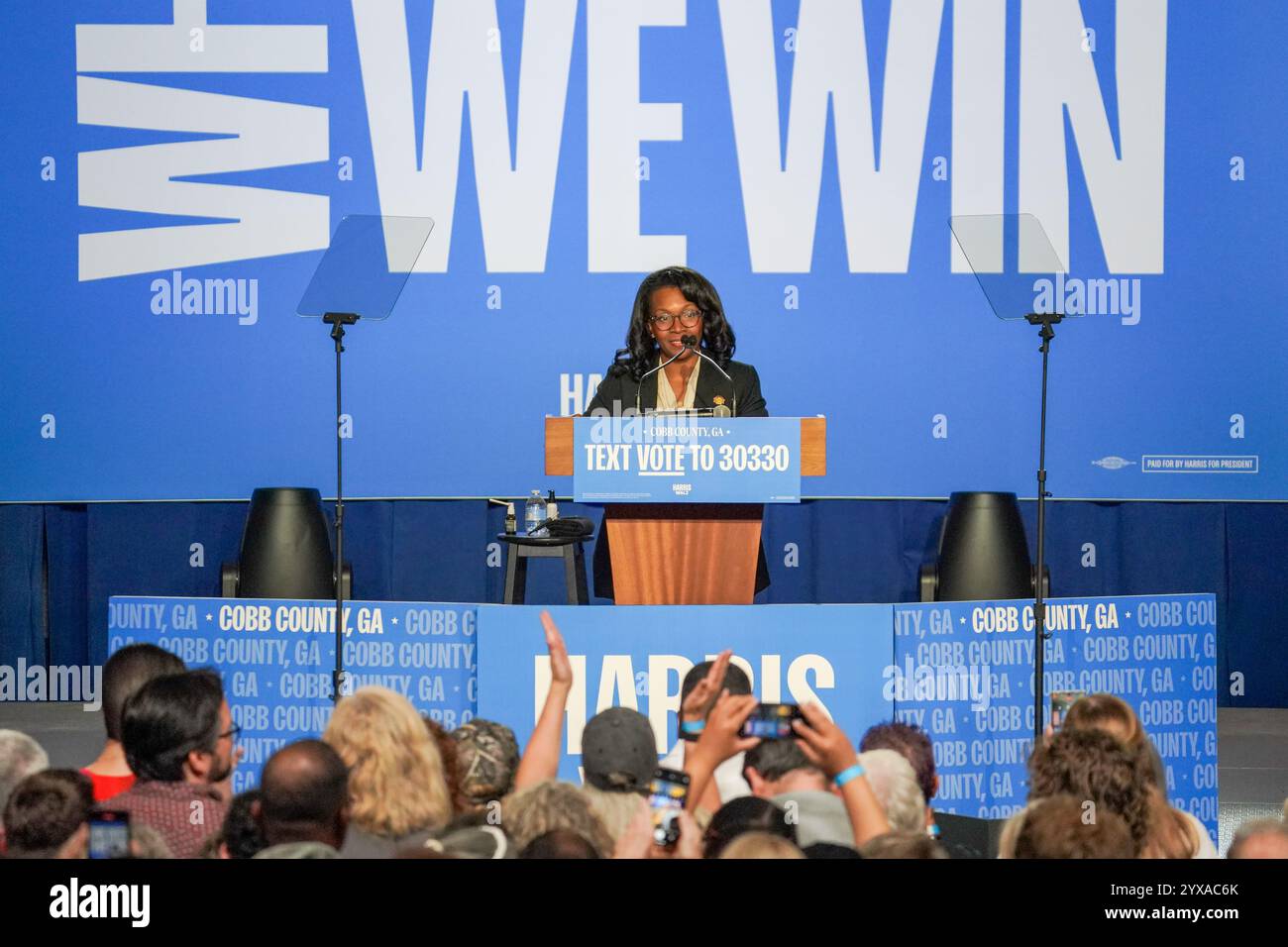 Cobb County Commission Chairwoman Lisa Cupid speaks onstage at the ...