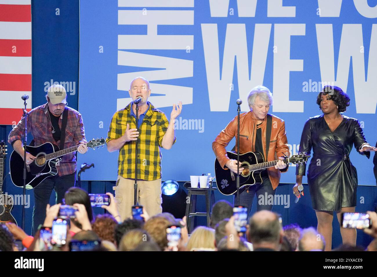 Michael Stipe, Jon Bon Jovi, and Tanya Trotter of The War and Treaty ...