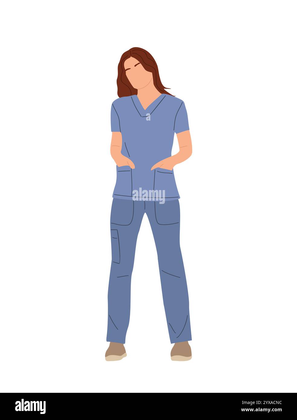 Young attractive nurse standing full length vector Stock Vector Image ...