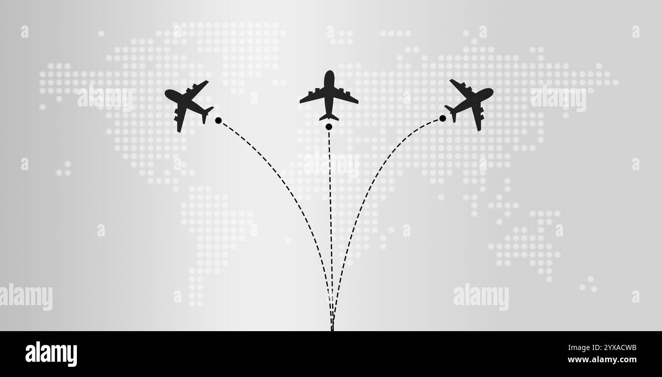 Tourism and travel concept, Global transport connectivity routes ...