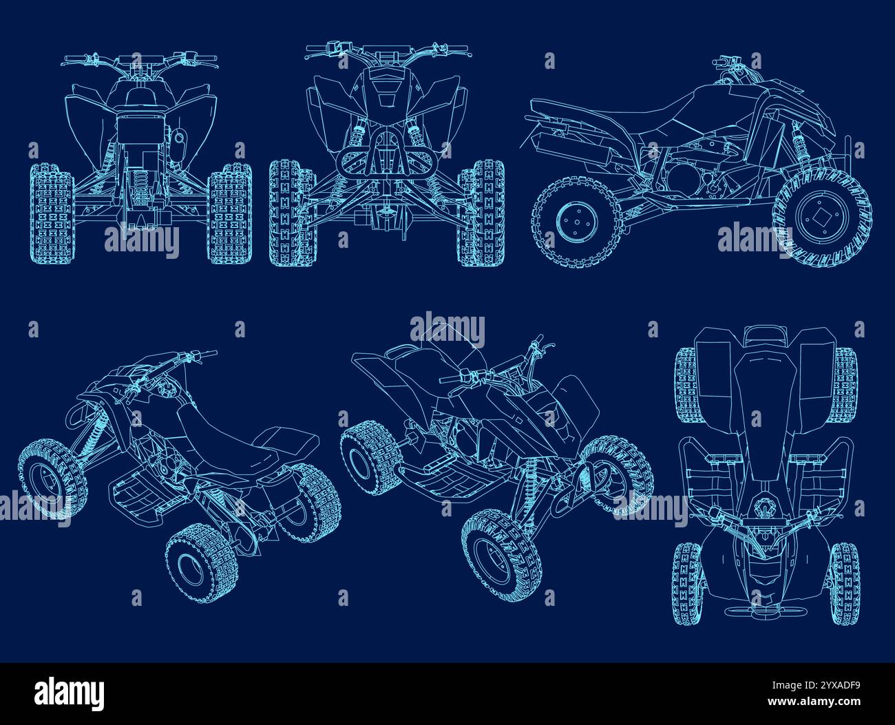 Outline ATV Set Bundle Illustration, Mud Rider Cut File, Adventure ...