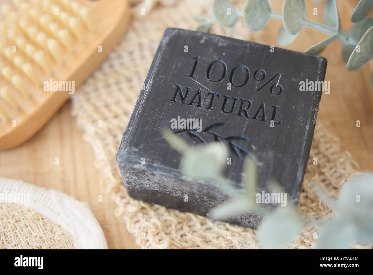 An elegant soap block labeled 100 natural and beautifully adorned with ...