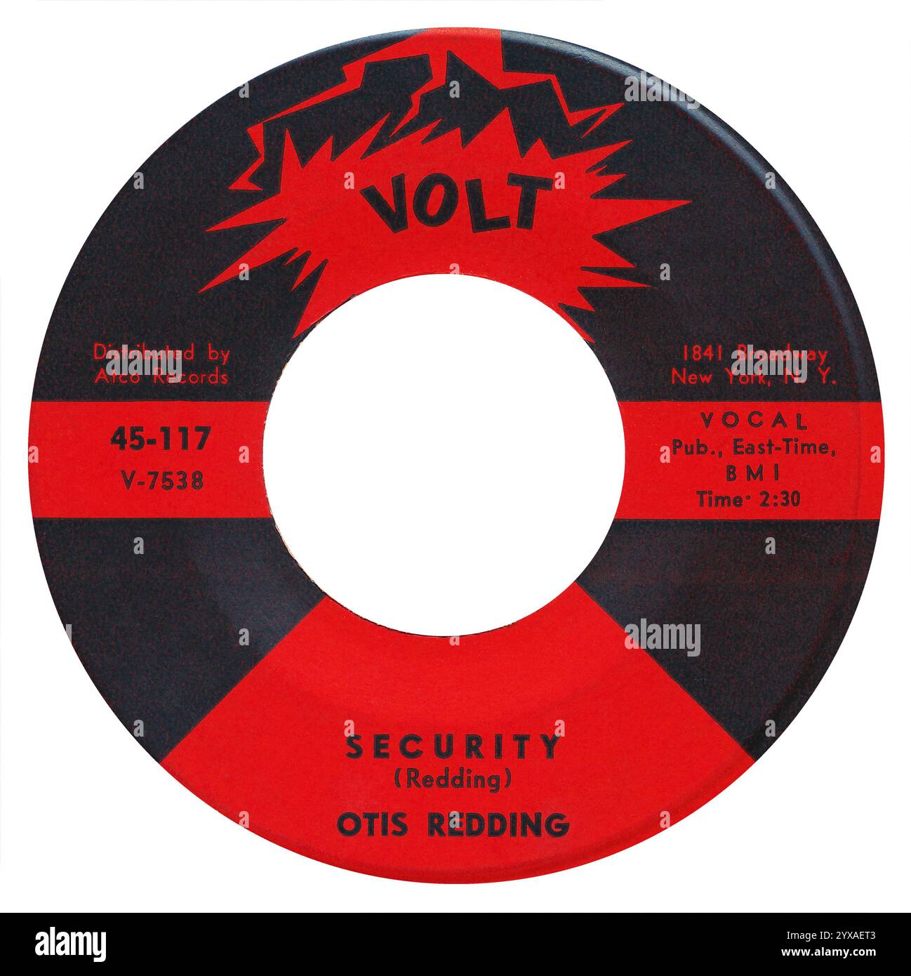 45 RPM 7" US record label of Security by Otis Redding on the Volt label ...