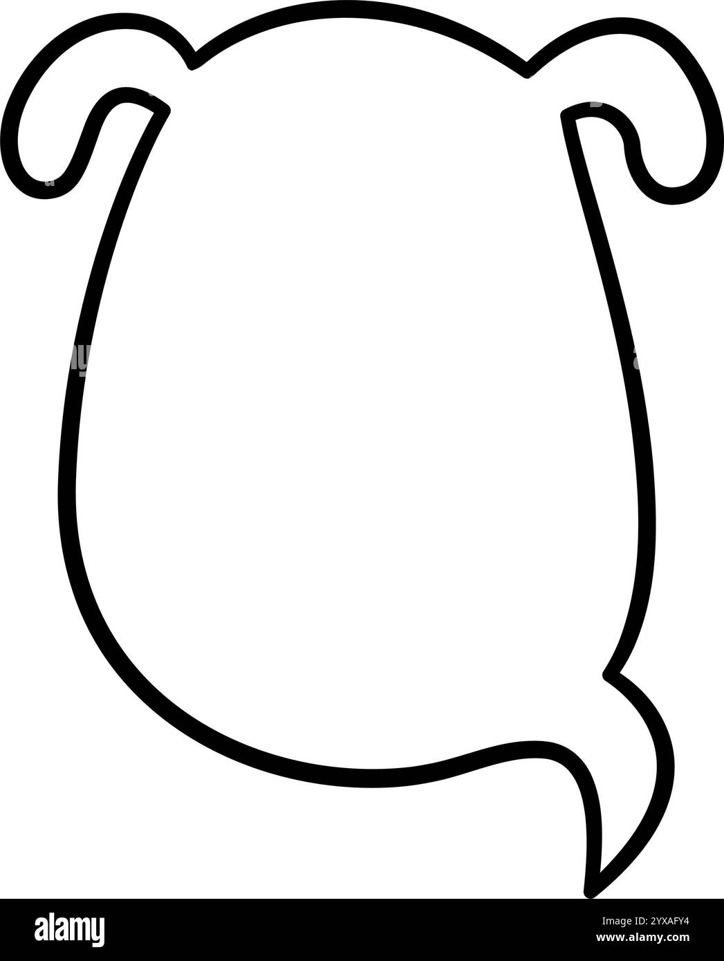 Dog pet speech bubble. Empty cute frame with tail. Hand drawn sketch ...