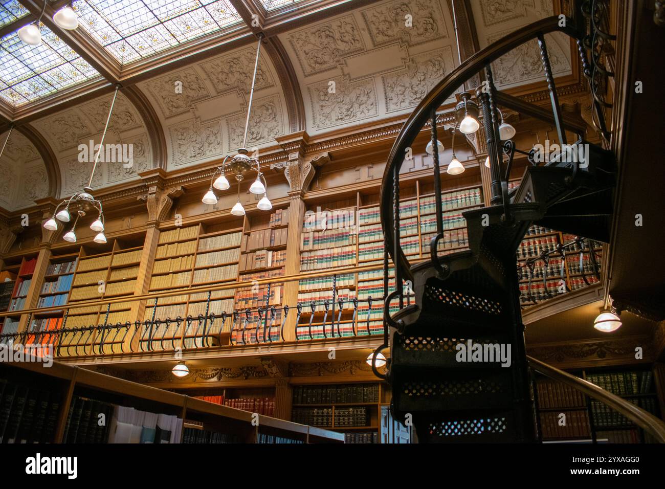The library at Osgoode Hall in Toronto, showcasing the upper level with ...