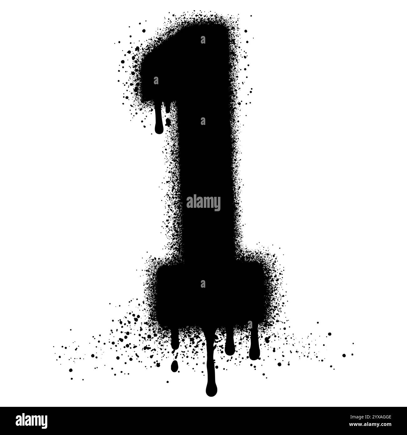 spray painted graffiti number 1 sprayed isolated with a white ...