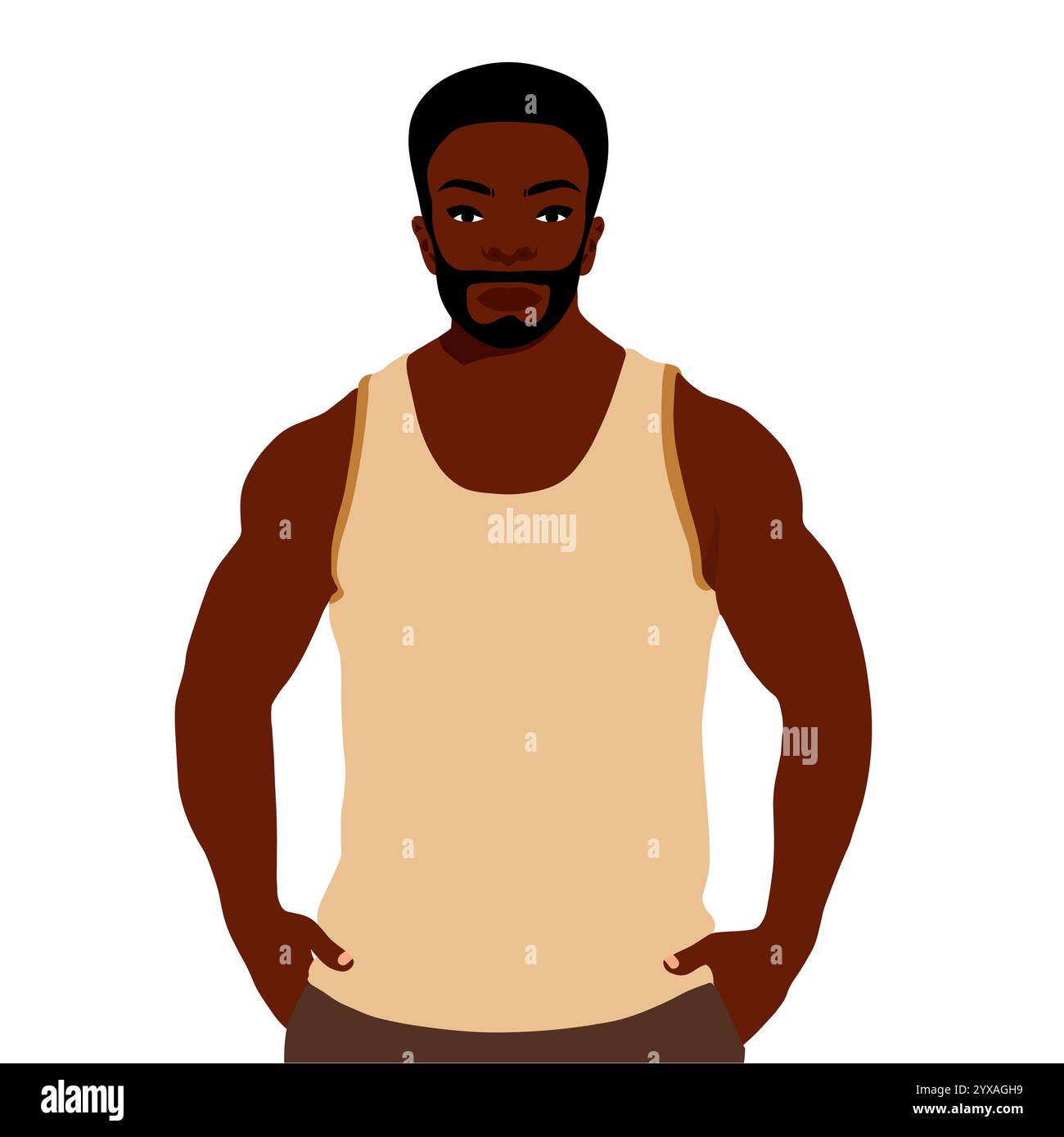 Afro black man in elegant art style vector Stock Photo - Alamy