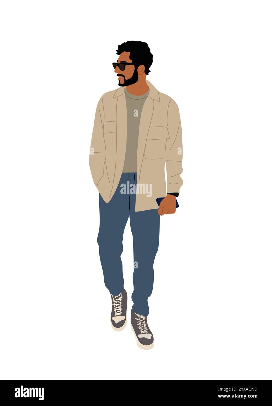 Business man in casual clothes walking vector Stock Vector Image & Art ...