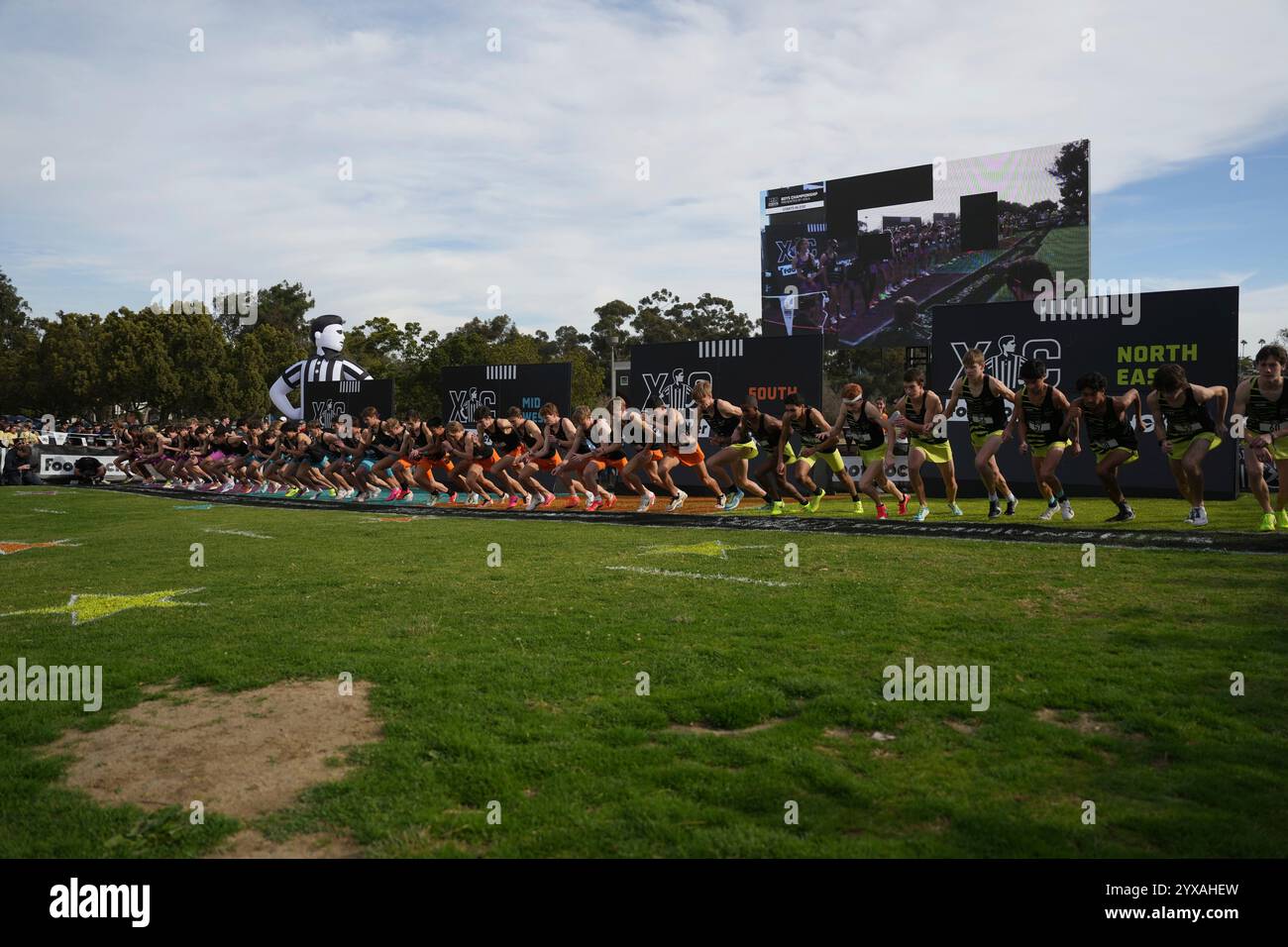 A general overall view of the start of the boys race during the Foot ...