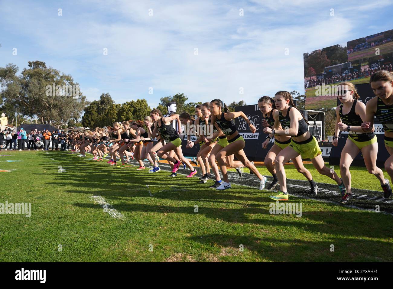 A general overall view of the start of the girl's race during the Foot ...
