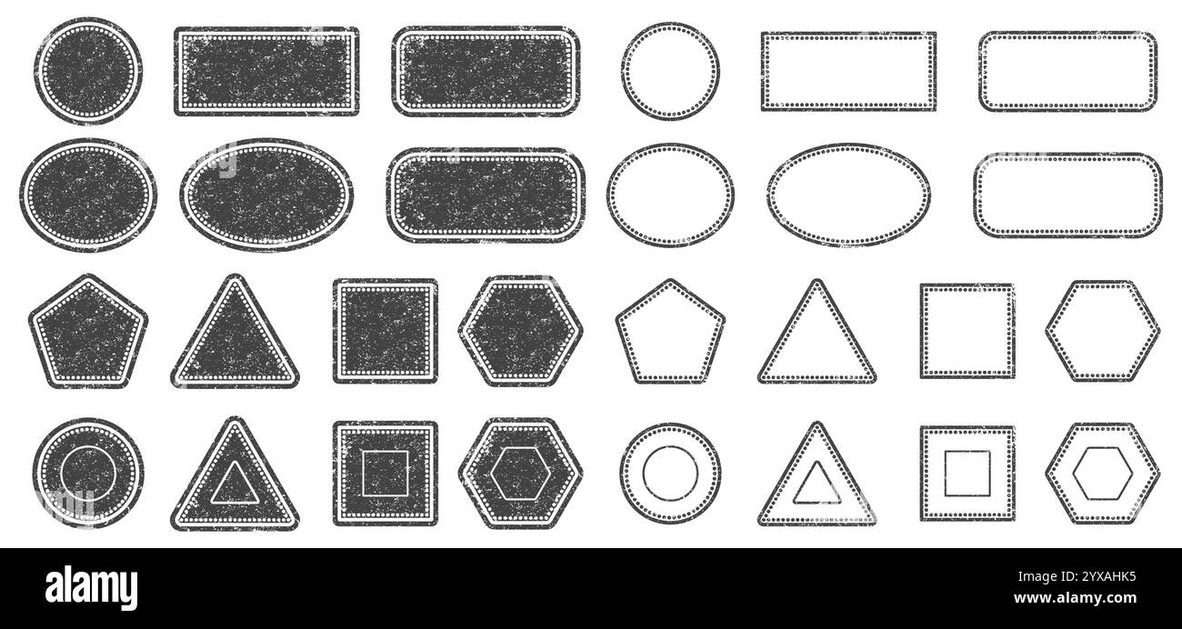 Stamp grunge ink rubber labels sign collection. Isolated on white ...