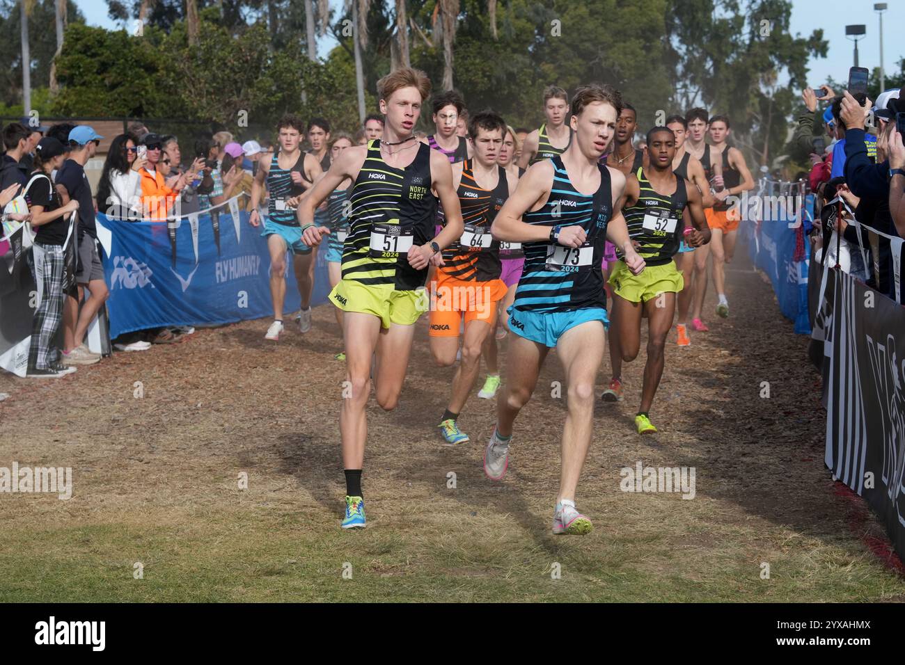Jack Graffeo (51) and Ben Crane (73) lead the boys race during the Foot ...
