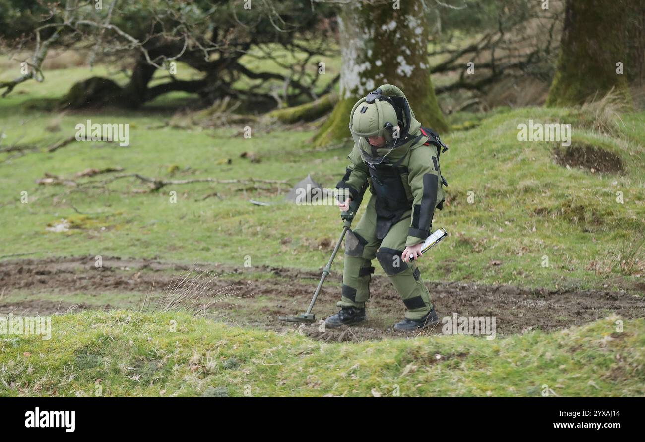 File photo dated 12/03/19 of an Explosive Ordnance Disposal officer ...