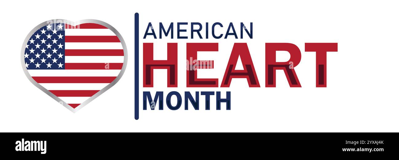American Heart Month. Suitable for greeting card, poster and banner ...