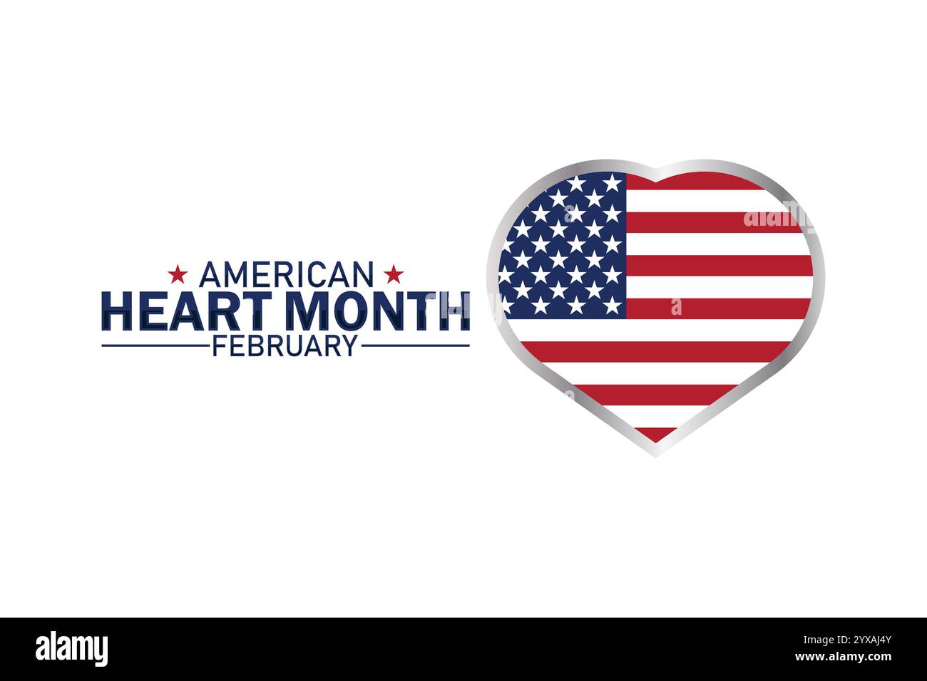 American Heart Month wallpaper with shapes and typography, banner, card ...