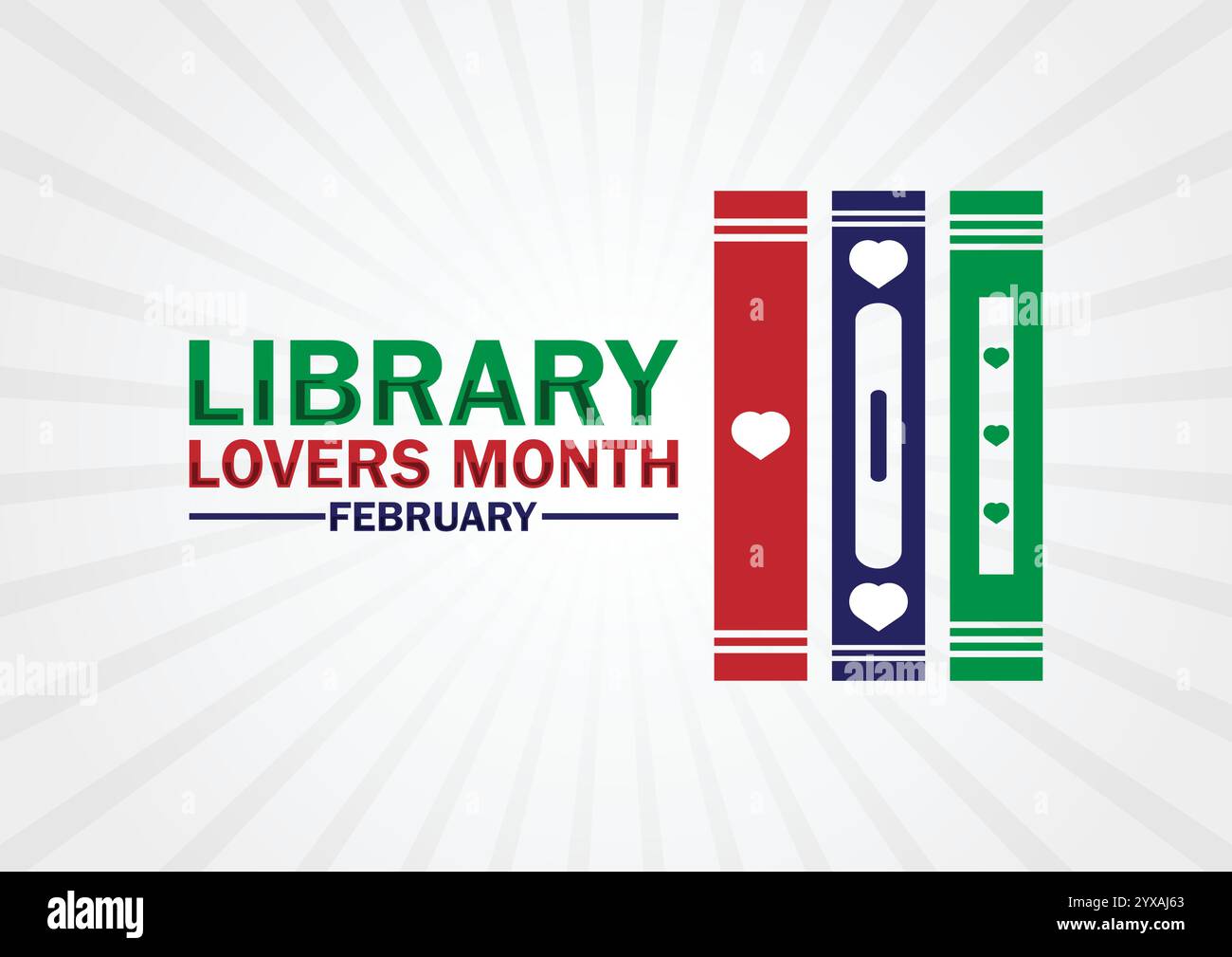 Library Lovers Month. February. Holiday concept. Template for ...